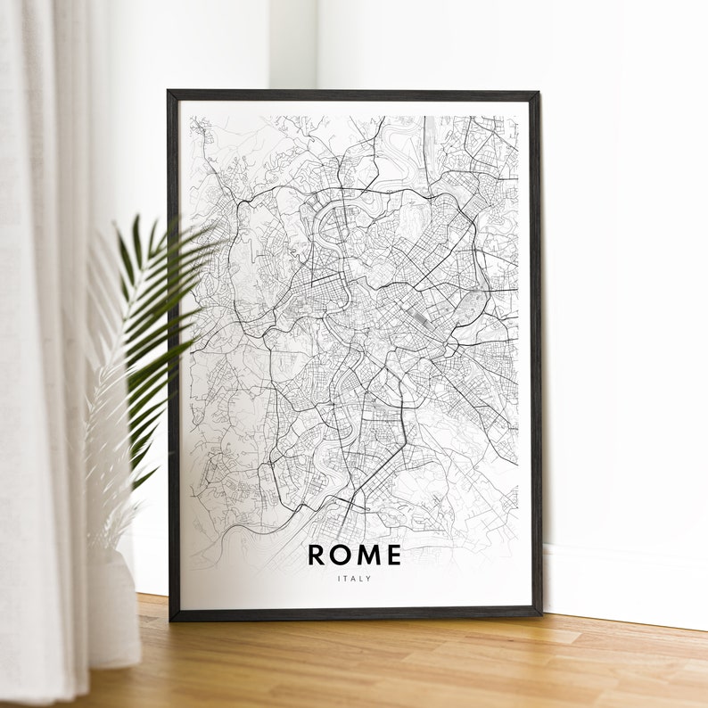 Mapa de Roma Imprimir Roma Italia Mapa Cartel Descargar Roma Mapa ...