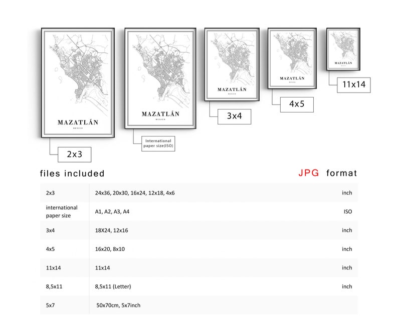 Mapa de Mazatlán para imprimir, descargar, póster, mapa de Mazatlán ...