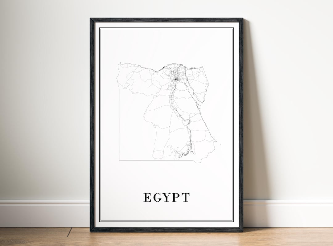 Egypt Map Print Egypt Map Poster Download Egypt Printable Map Digital ...