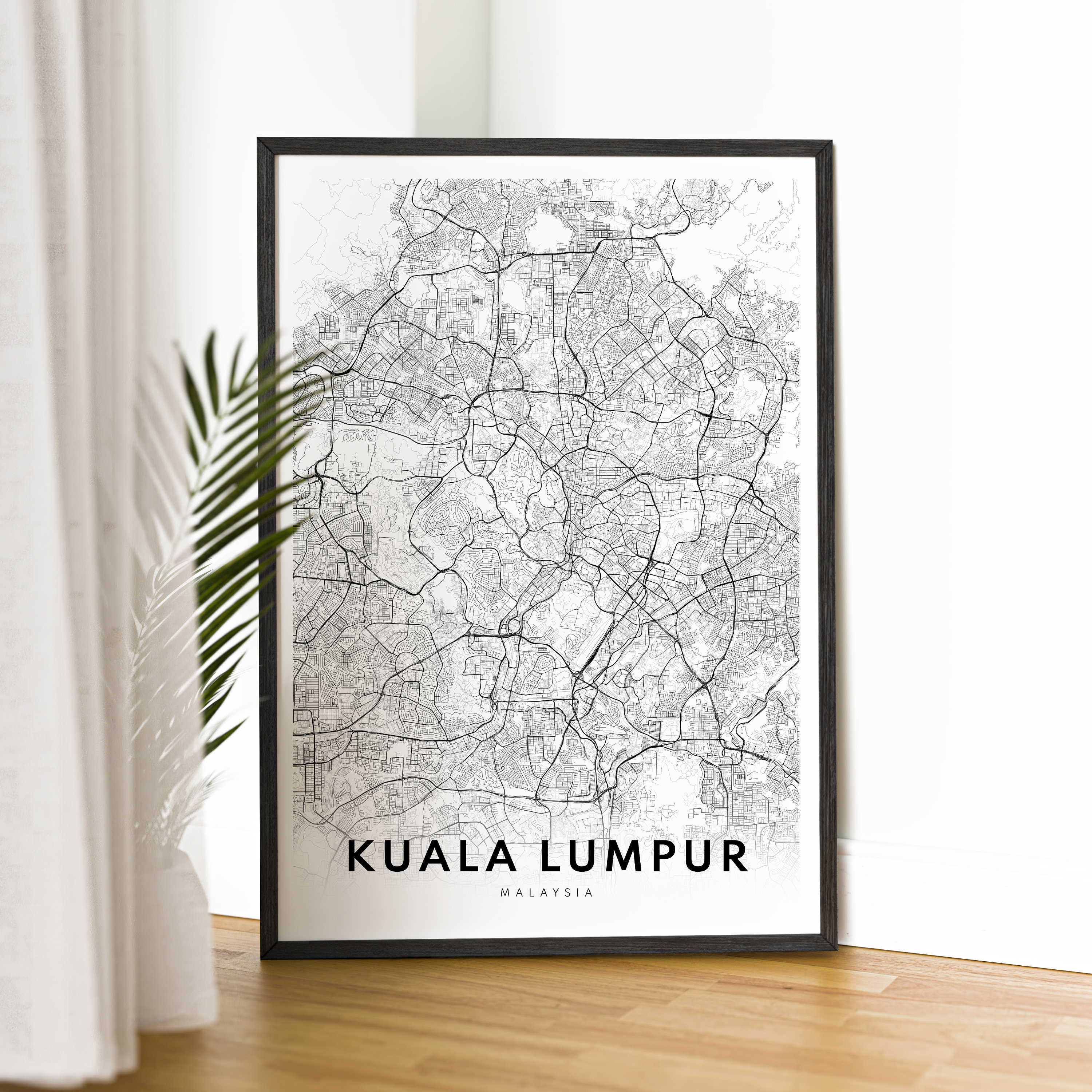 Instant Download Kuala Lumpur Map Road Print Kuala Lumpur Malaysia ...