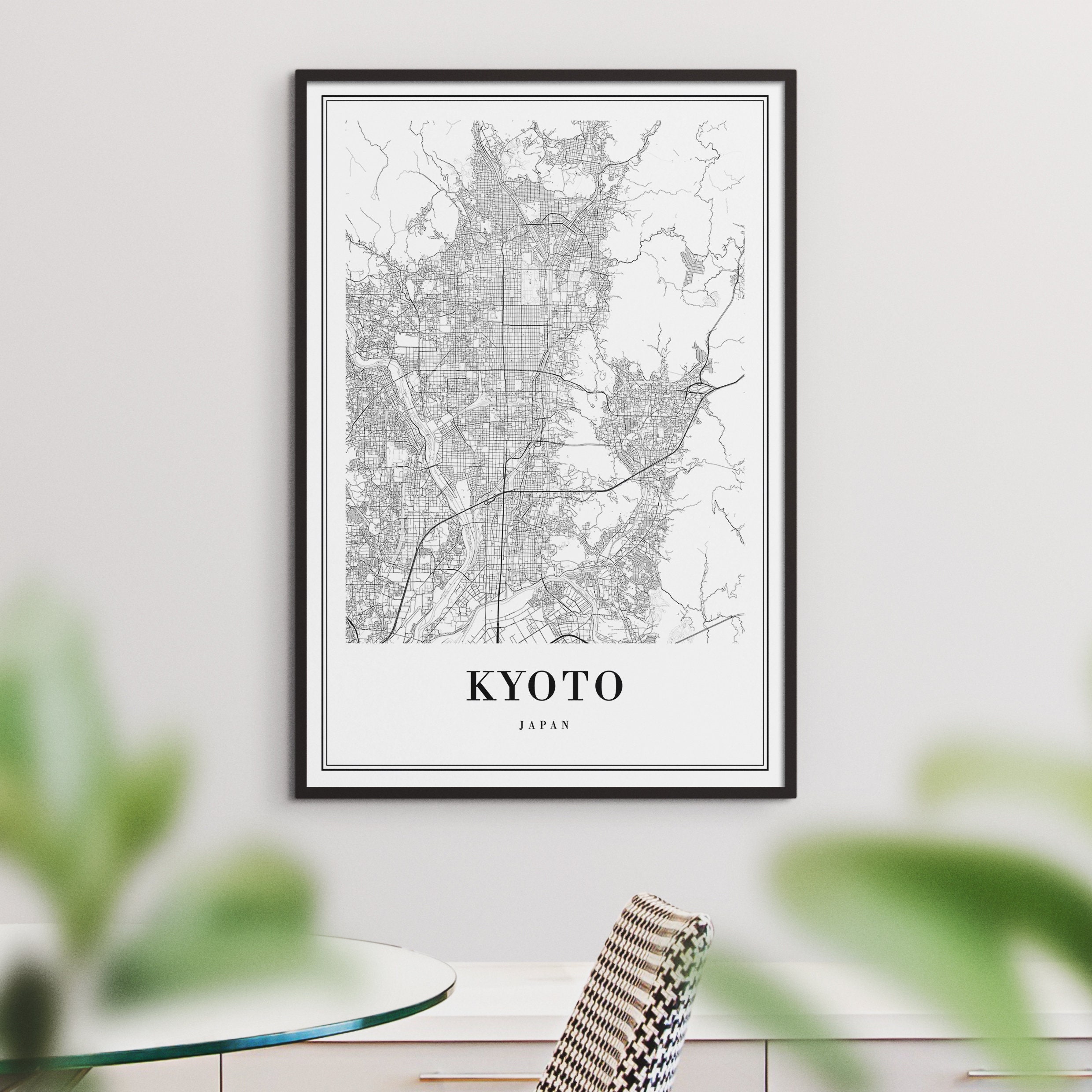 Kyoto Japan Map Print Download Kyoto Map Poster Kyoto Map - Etsy