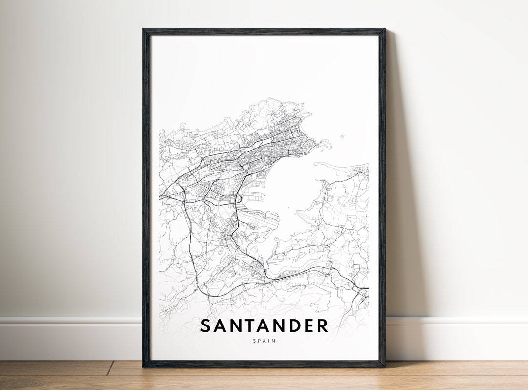 Santander Map Print Download Santander Spain Map Poster Digital Map ...