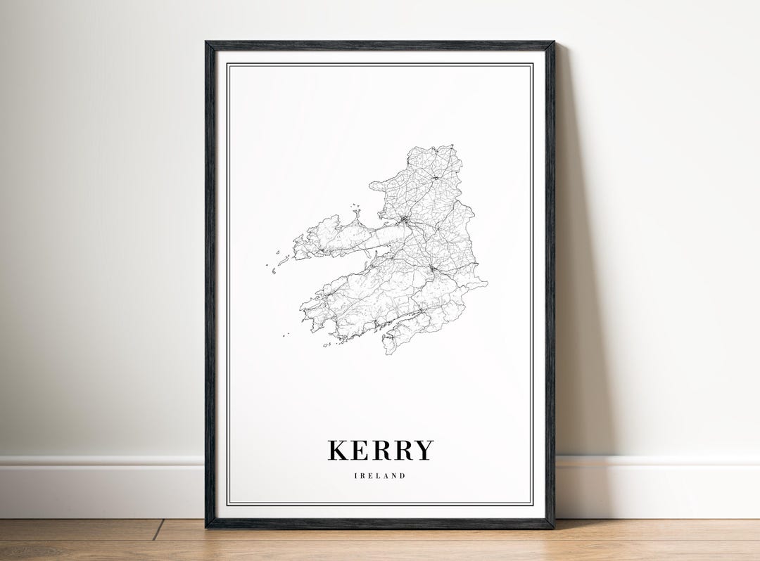 Kerry Map Print Kerry Ireland Map Poster Download County Kerry ...