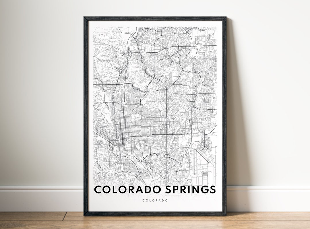 Colorado Springs Map Print Colorado Map Poster Digital Colorado Springs ...