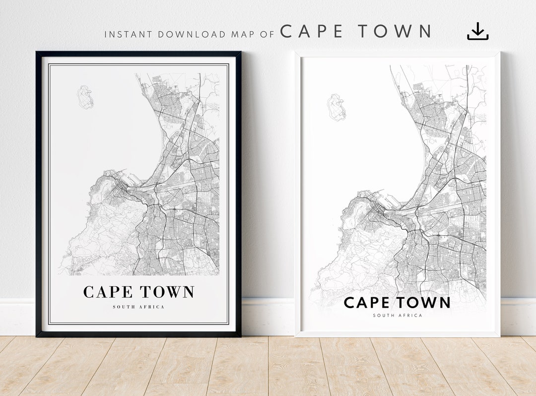 Cape Town Map Print Cape Town Map Poster Download Printable Cape Town ...