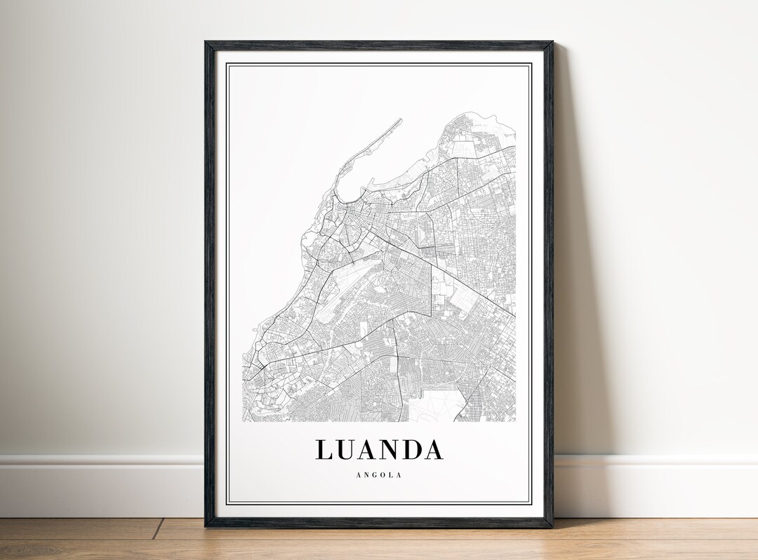 Mapa de Luanda para impressão, download de pôster do mapa de Luanda ...