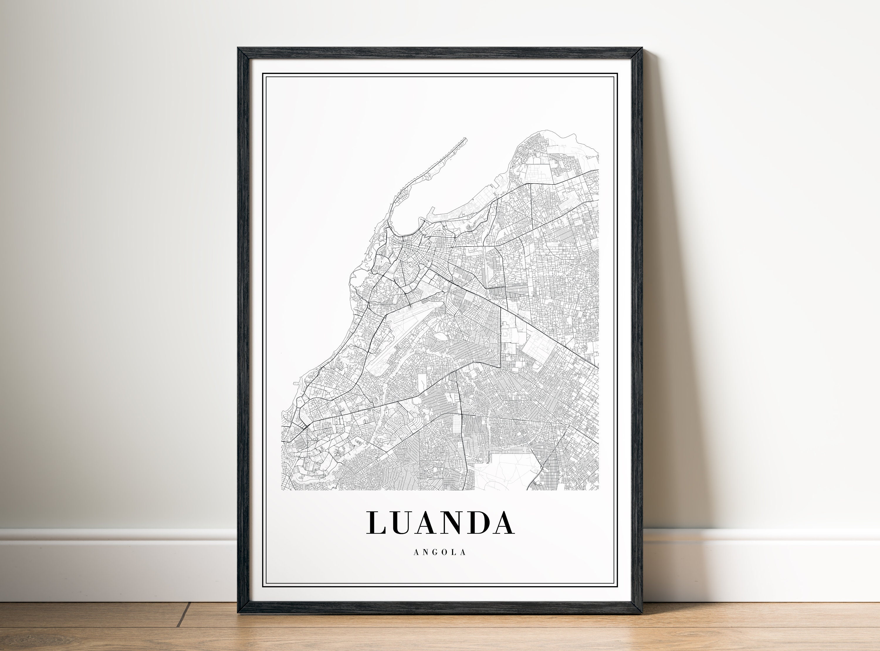 Mapa de Luanda Imprimir Baixar Mapa de Luanda Angola Pôster Mapa ...