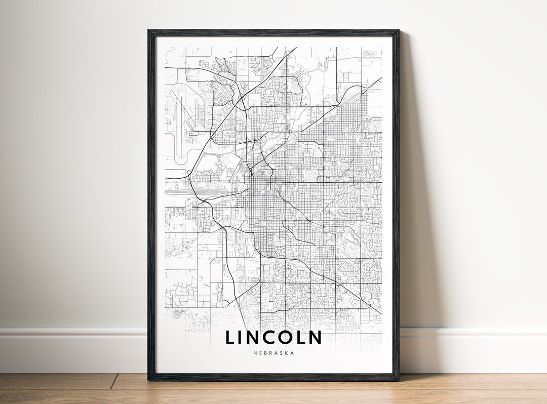 Lincoln Nebraska Map Printable, City Map Art Poster (digital Download ...