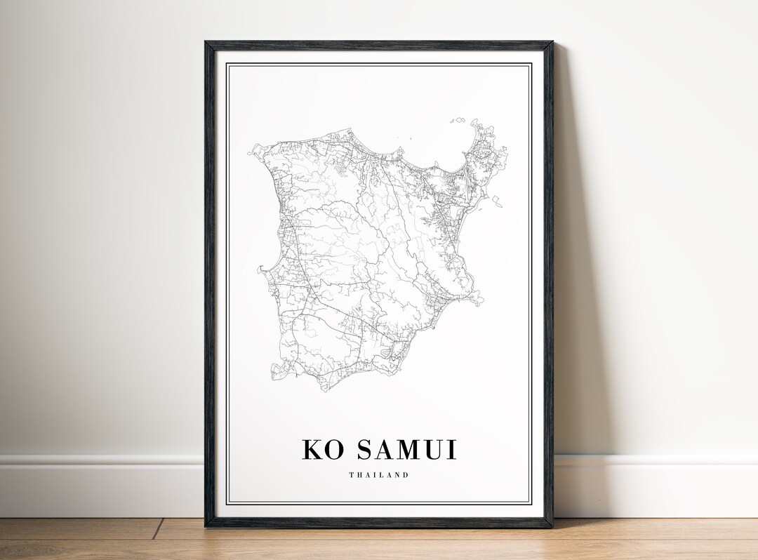 Instant Download Ko Samui Thailand Map Print Ko Samui Poster Digital ...