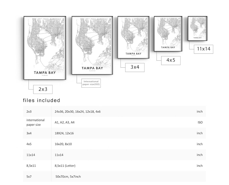 Tampa Bay Map Print, Tampa Map Poster, Download Printable Tampa Bay ...