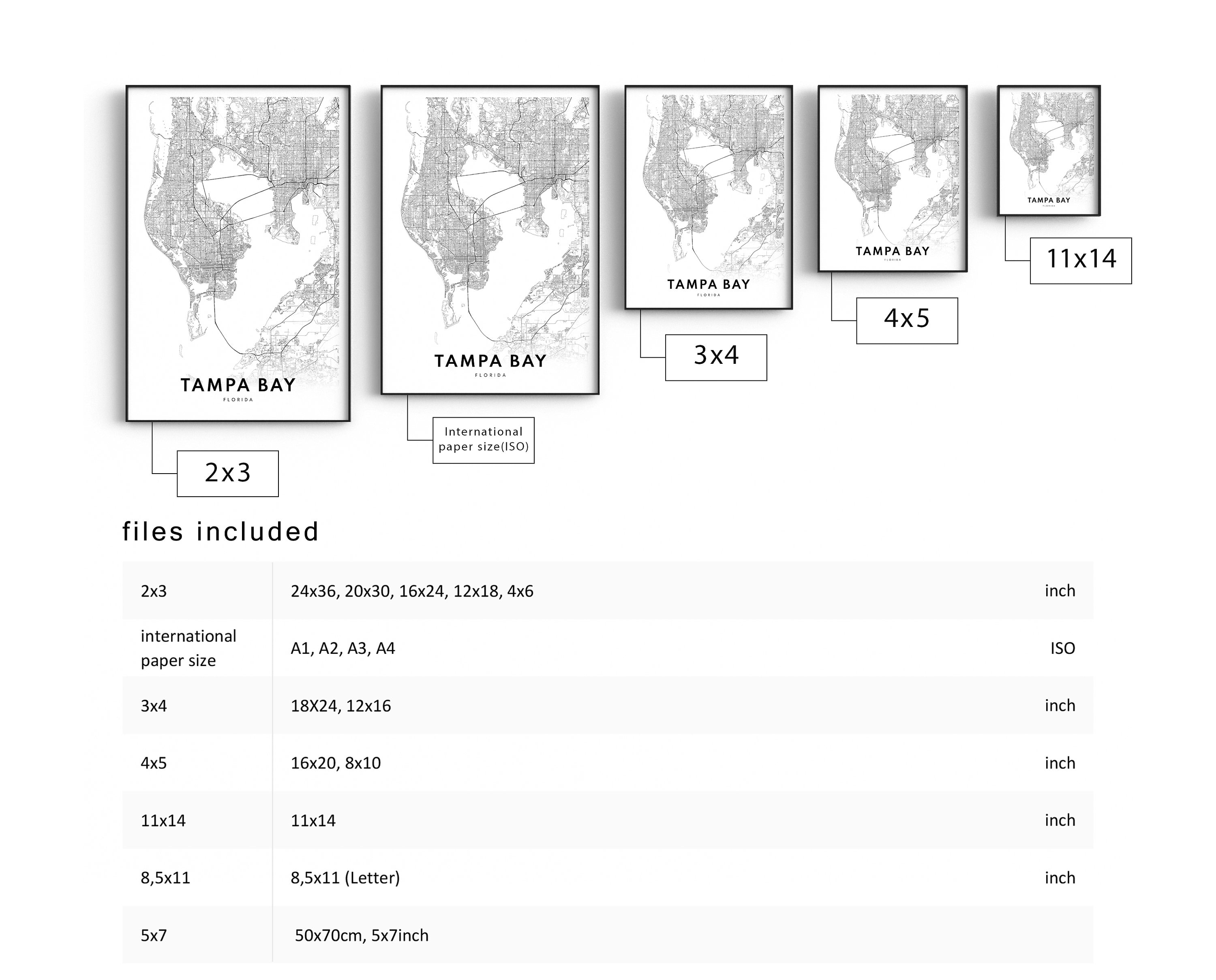 Tampa Bay Map Print, Tampa Map Poster, Download Printable Tampa Bay ...
