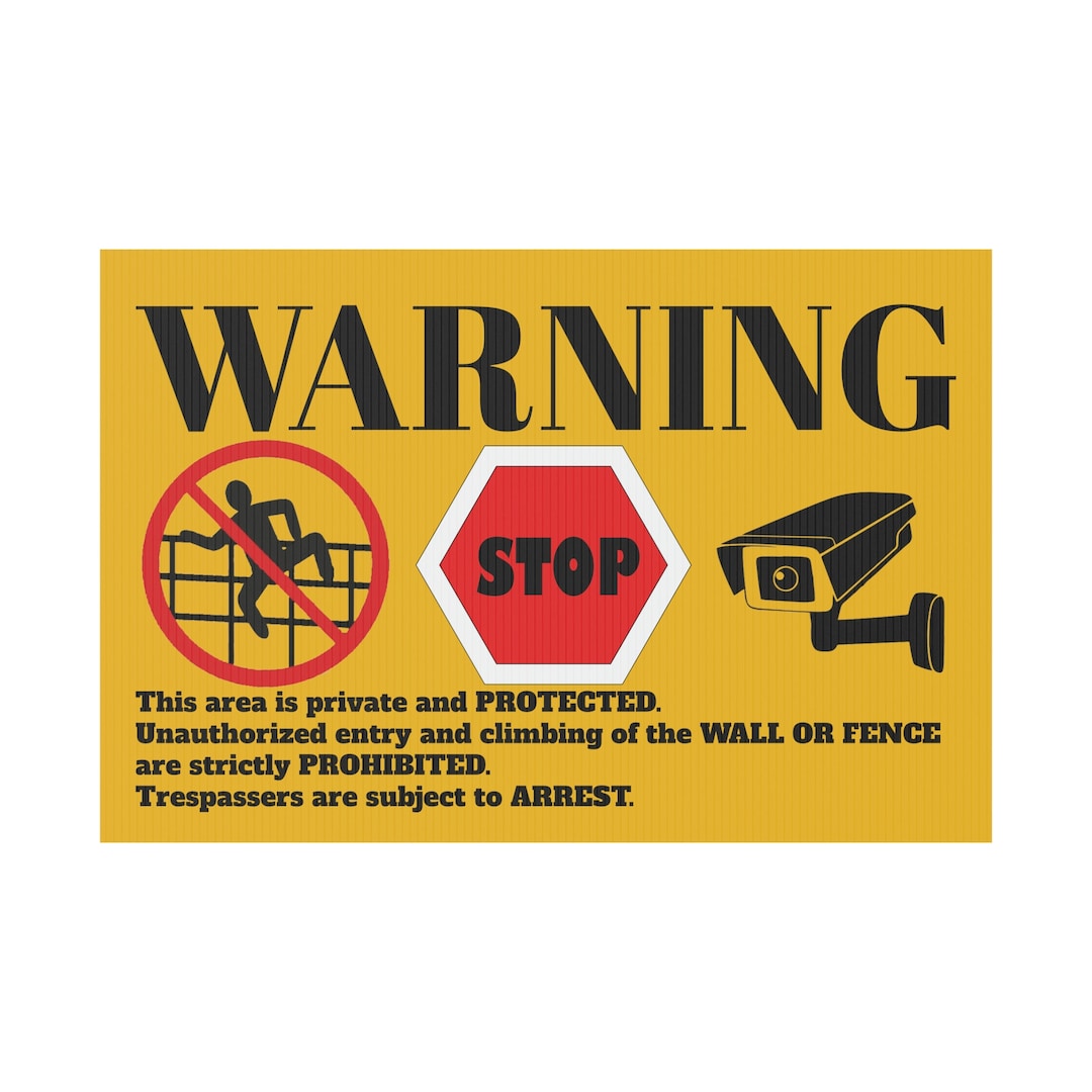 3 Sizes Plastic Yard Sign No Trespassing No Climbing - Etsy