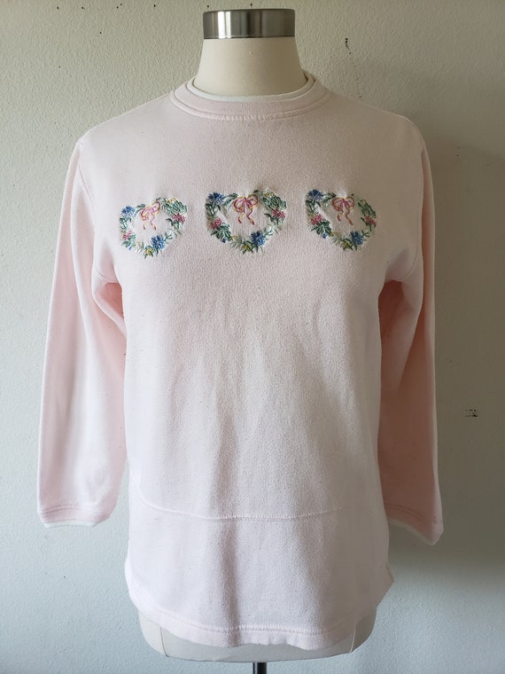 Pink vintage sweatshirt, retro, pastel pink sweatshir… - Gem