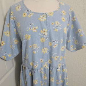 Floral Midi Dress for Women Button Front Midi Dress With Sleeves Denim ...