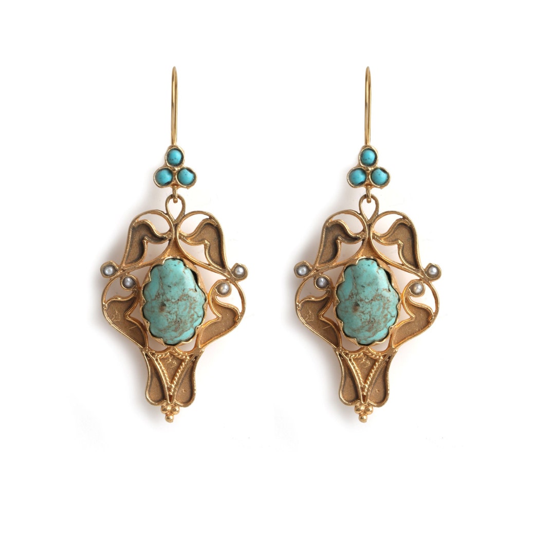Handmade Turquoise Earrings, Turkish Handmade Earrings, Turkish Jewelry ...