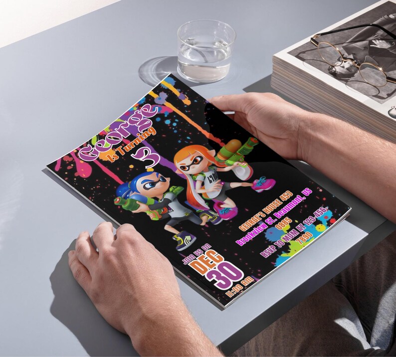 Splatoon Birthday Invitation, Printable Birthday Party Invitations ...