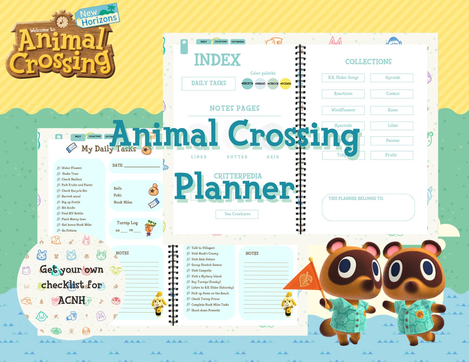 Animal Crossing: New Horizons Planner, Checklist, Digital Planner, - Etsy