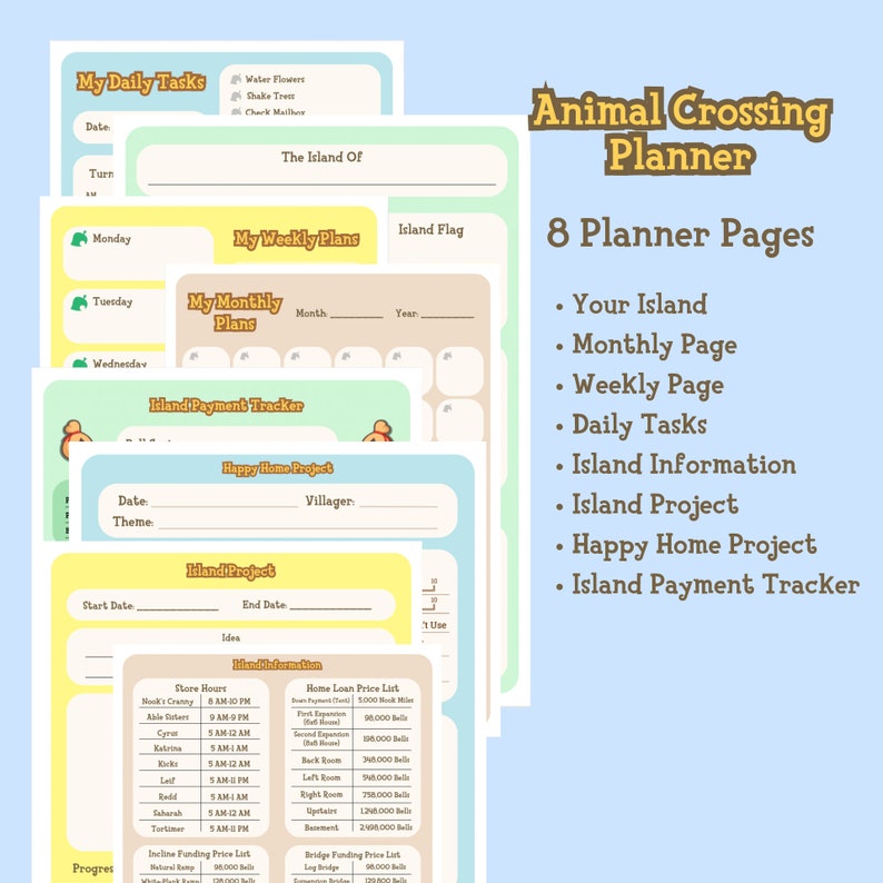 Animal Crossing: New Horizons Planner, Checklist, Digital Planner ...