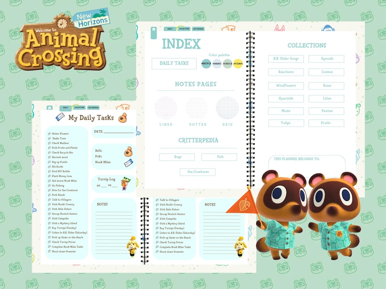 Animal Crossing: New Horizons Planner, Checklist, Digital Planner, Blue ...