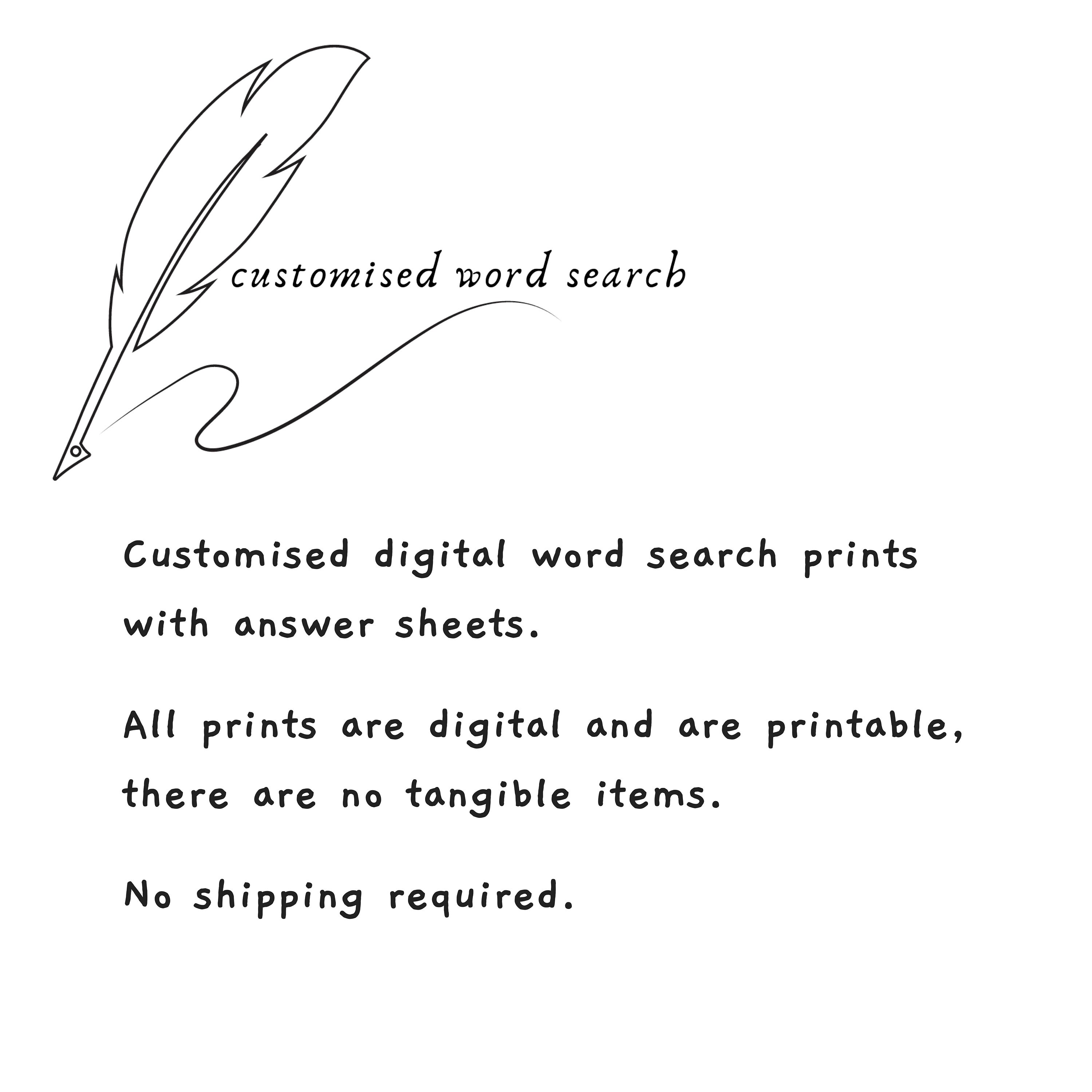 BTS Introductory - Digital Word Search - Etsy