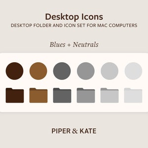 Desktop Icons | Blues and Neutrals | Mac Desktop Folder Icons and ...