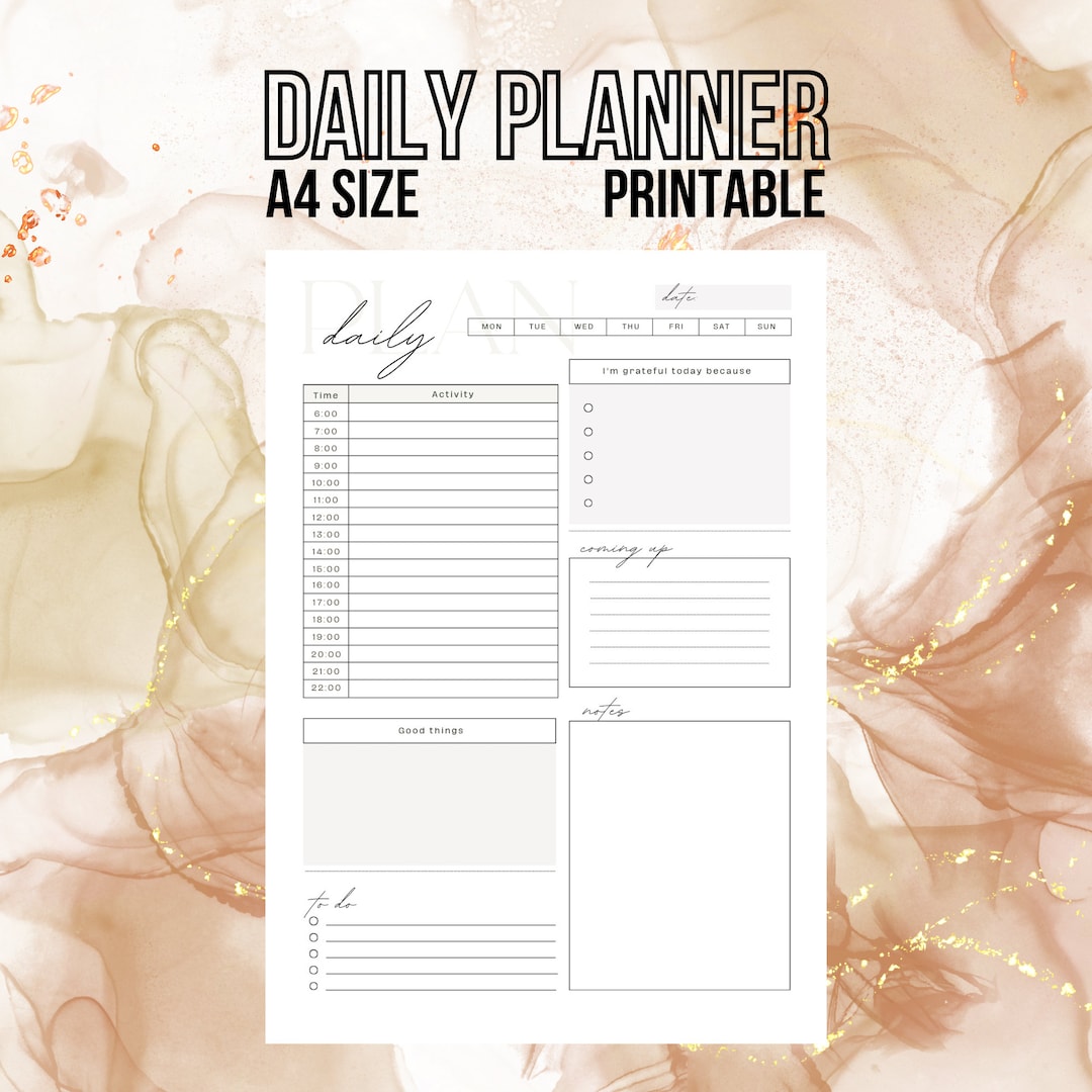 Minimalist Printable Daily Planner, Undated Digital Daily to Do List ...