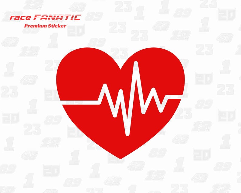 Heart ECG Sticker | Heartbeat Sticker | Love Car Decoration - Etsy