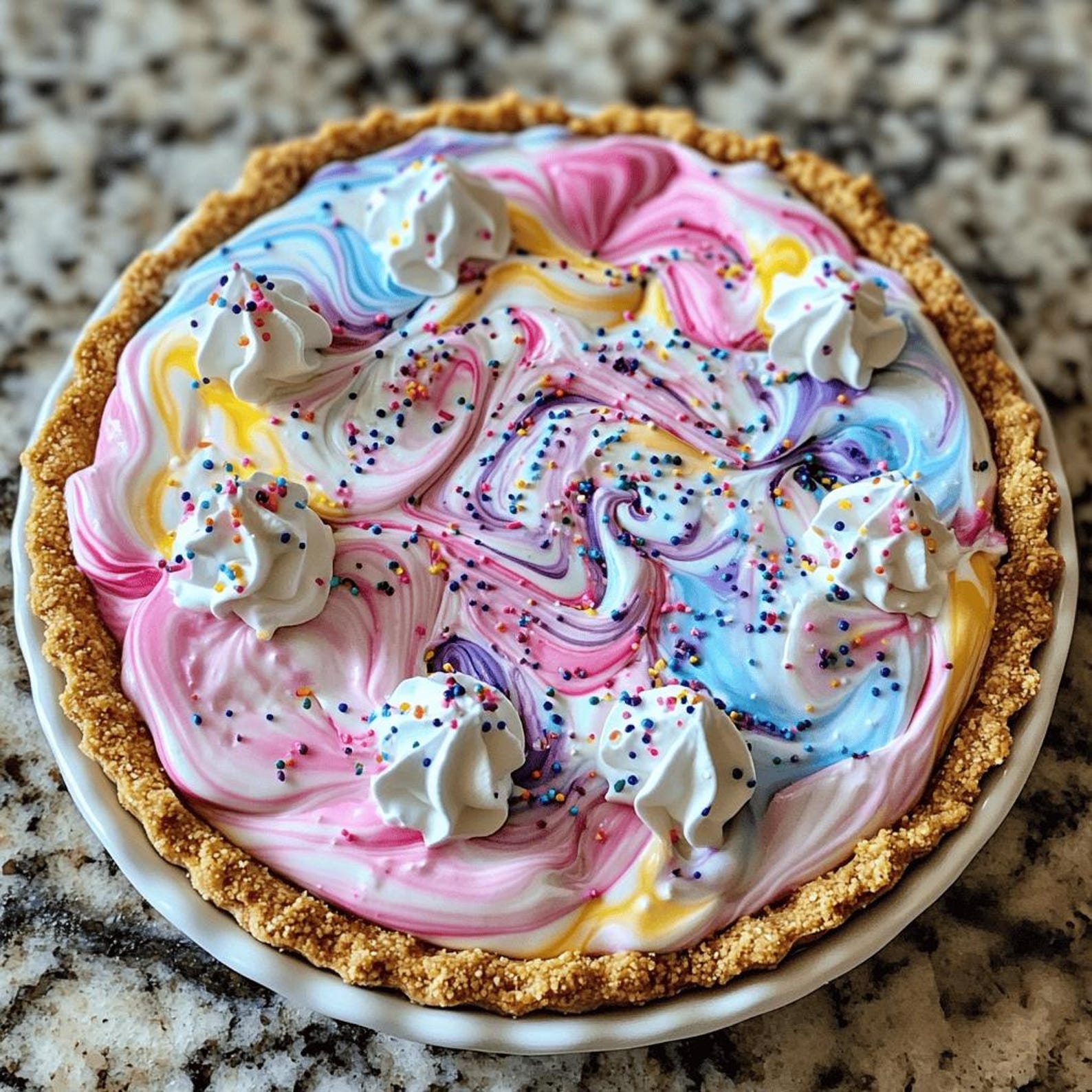 Easter Swirl Pie Recipe | No-bake Colorful Dessert | Instant Download ...