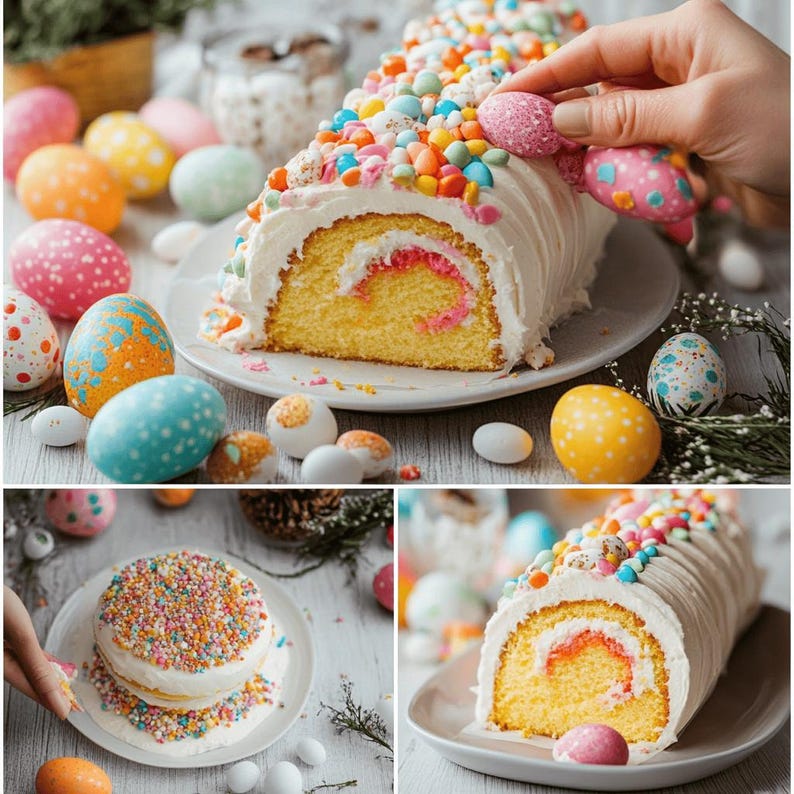 Easter Cake Roll Recipe – Pastel Spring Dessert – Digital Download - Etsy