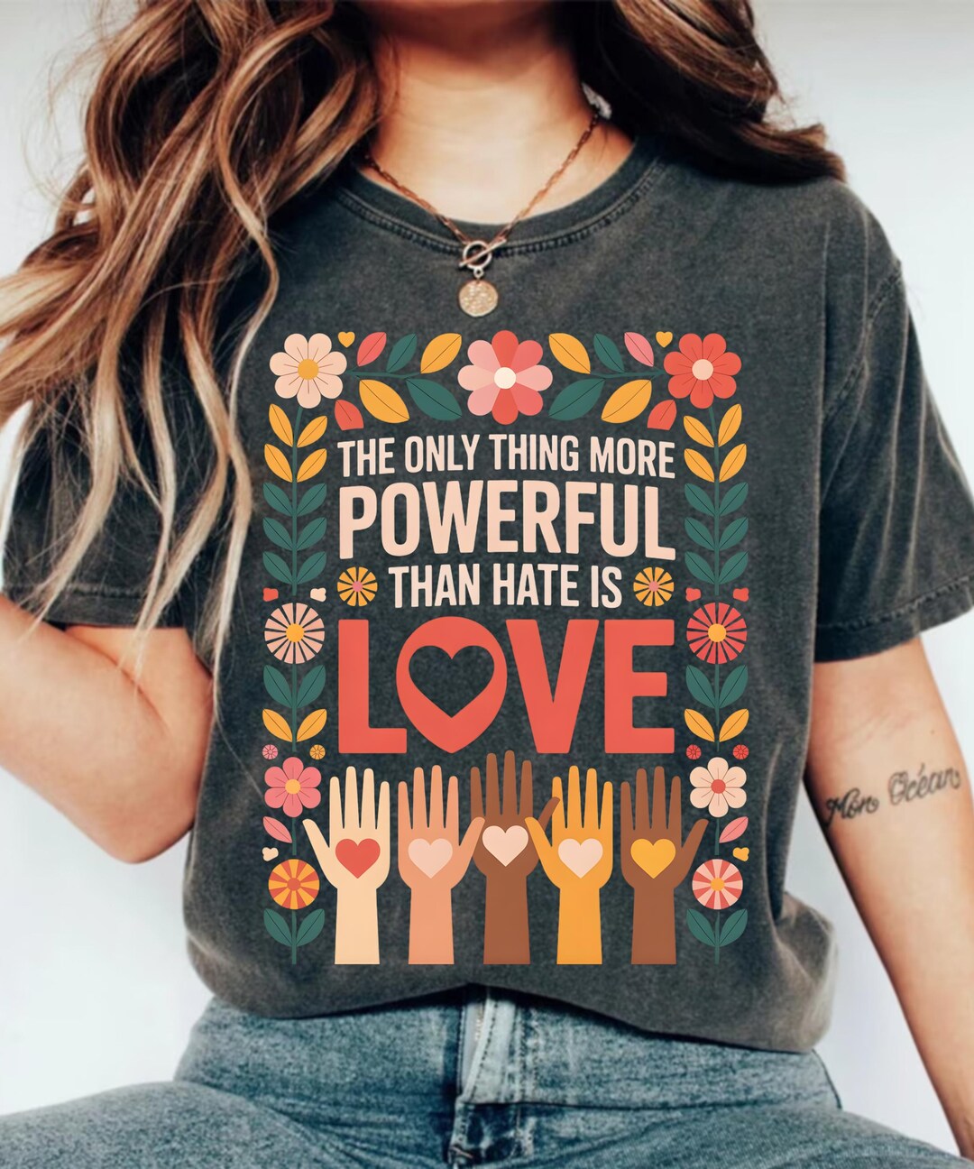 The Only Thing More Powerful Than Hate is Love, Kindness Message Gift ...