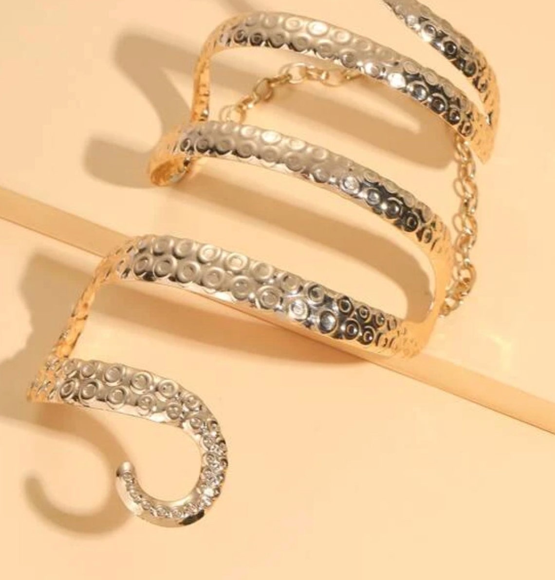 Snake Shaped Arm Cuff Snake Design Arm Cuff, Snake Arm Band, Gold ...