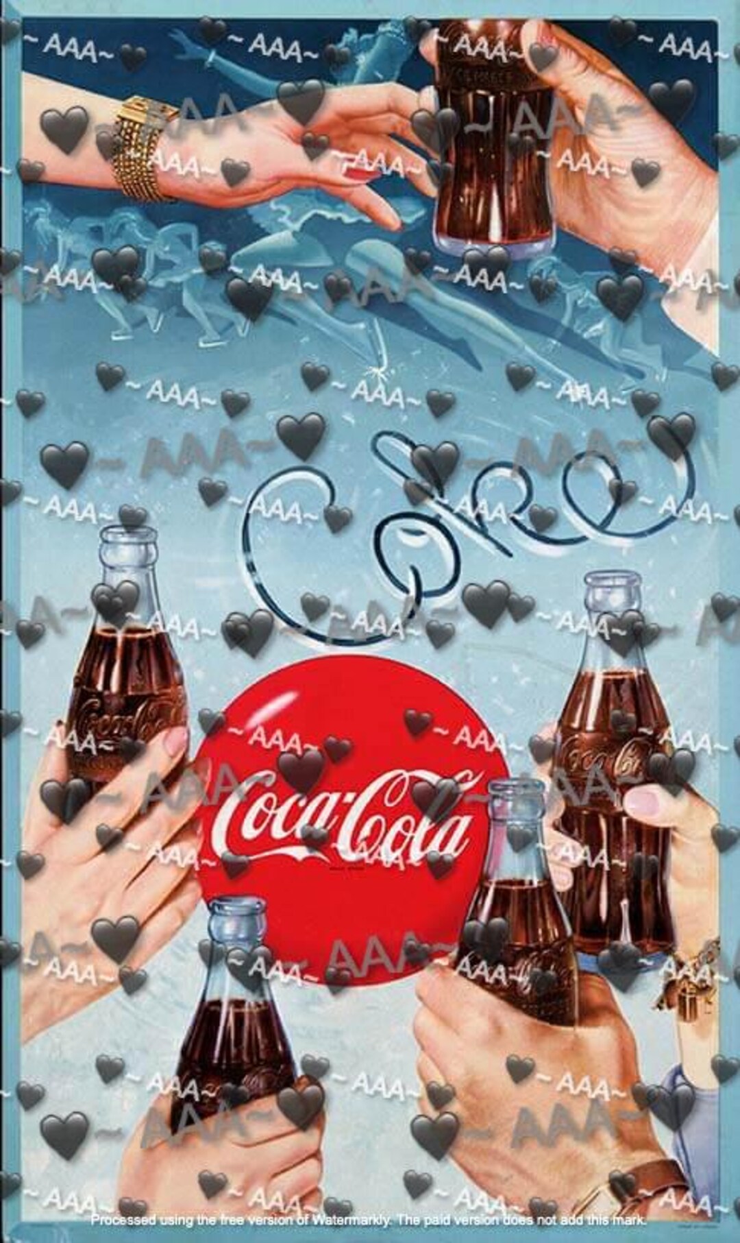 Vintage Coca-cola Poster - Classic Bottles Cheers With Ice Rink ...