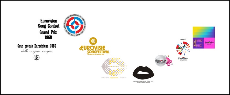 71 Logos of the Eurovision Song Contest 1956-2024, Digital File, Png ...