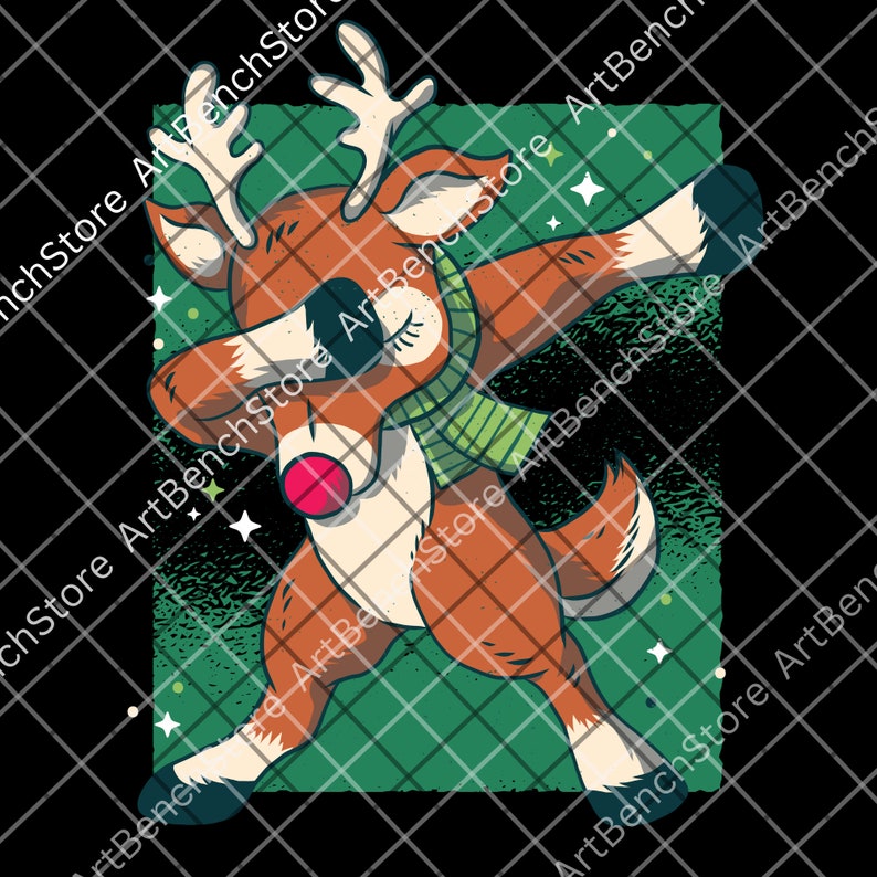 Reindeer Dab PNG, Merry Christmas Png, Cute Christmas Deer Png ...