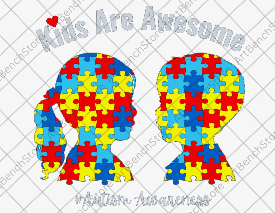Kids Are Awesome Png, Autism Awareness Png, Autism Puzzle Kids Png ...