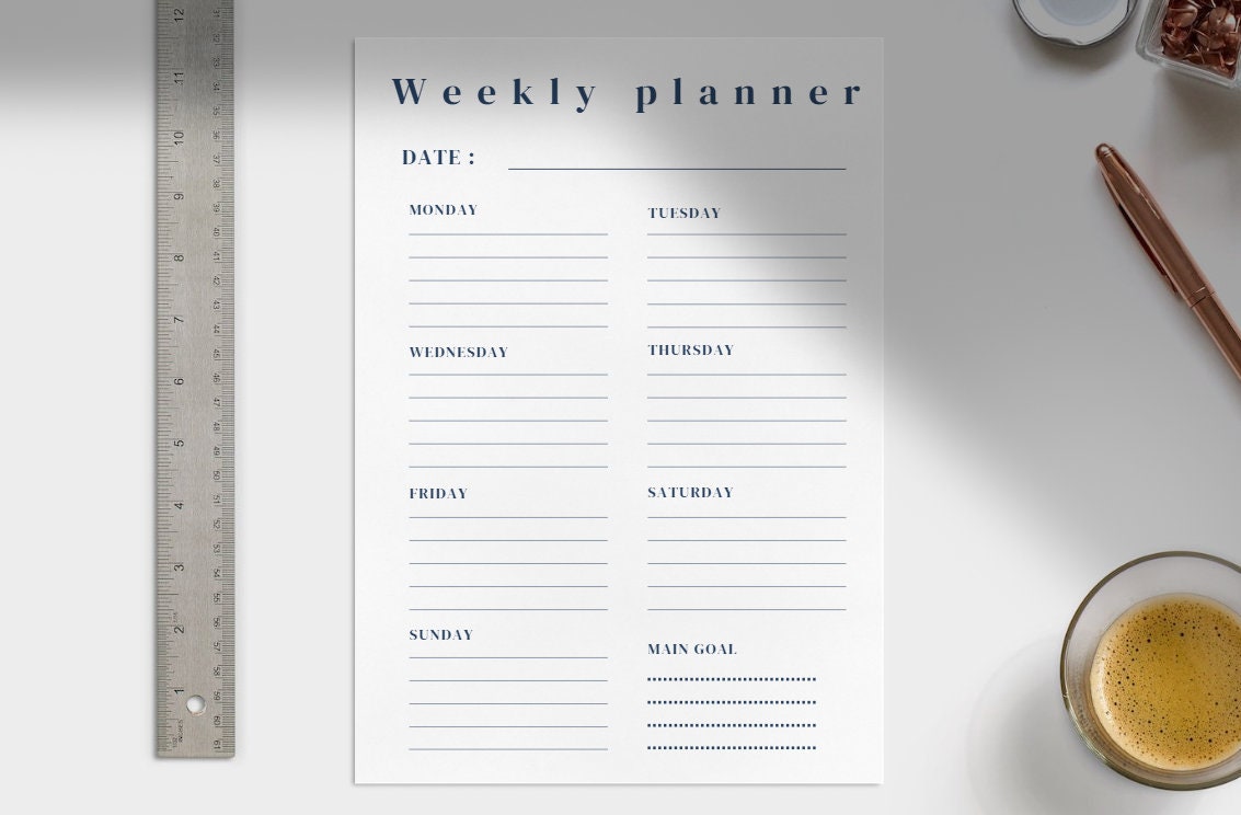 Printable Weekly Planner for Your Home or Office, 21x29cm - Etsy