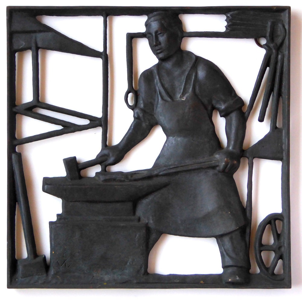 A Pair of Signed Cast Bronze Wall Plaques / Please Contact for Shipping ...