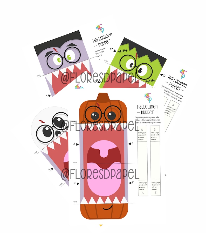 HALLOWEEN PUPPET PRINTABLE - Etsy