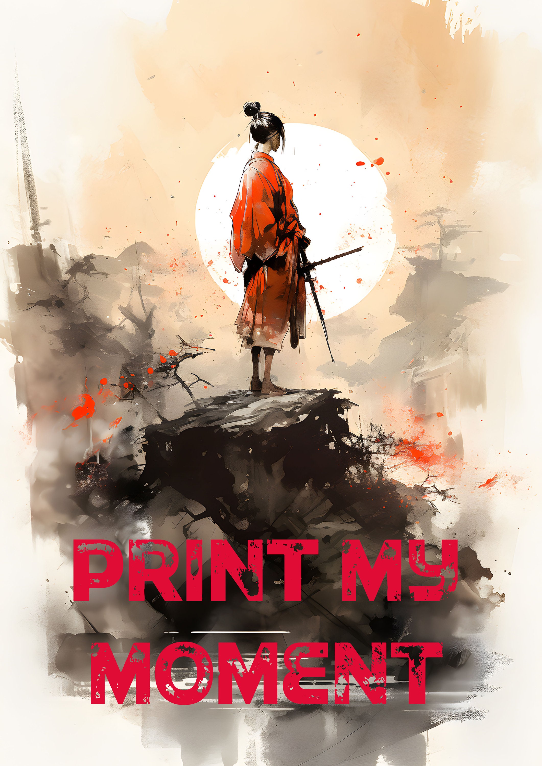 Japanese Female Samurai, Martial Artist Poster, Girl With a Sword ...