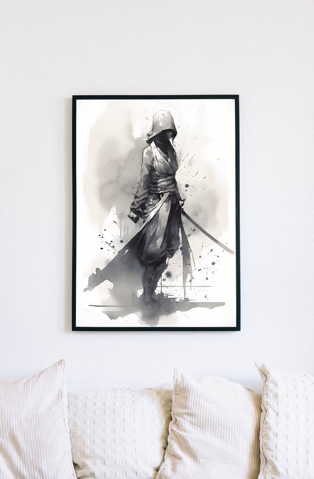 Ninja Female Fighter, Woman Martial Artist Poster, Digital, Art Instant ...