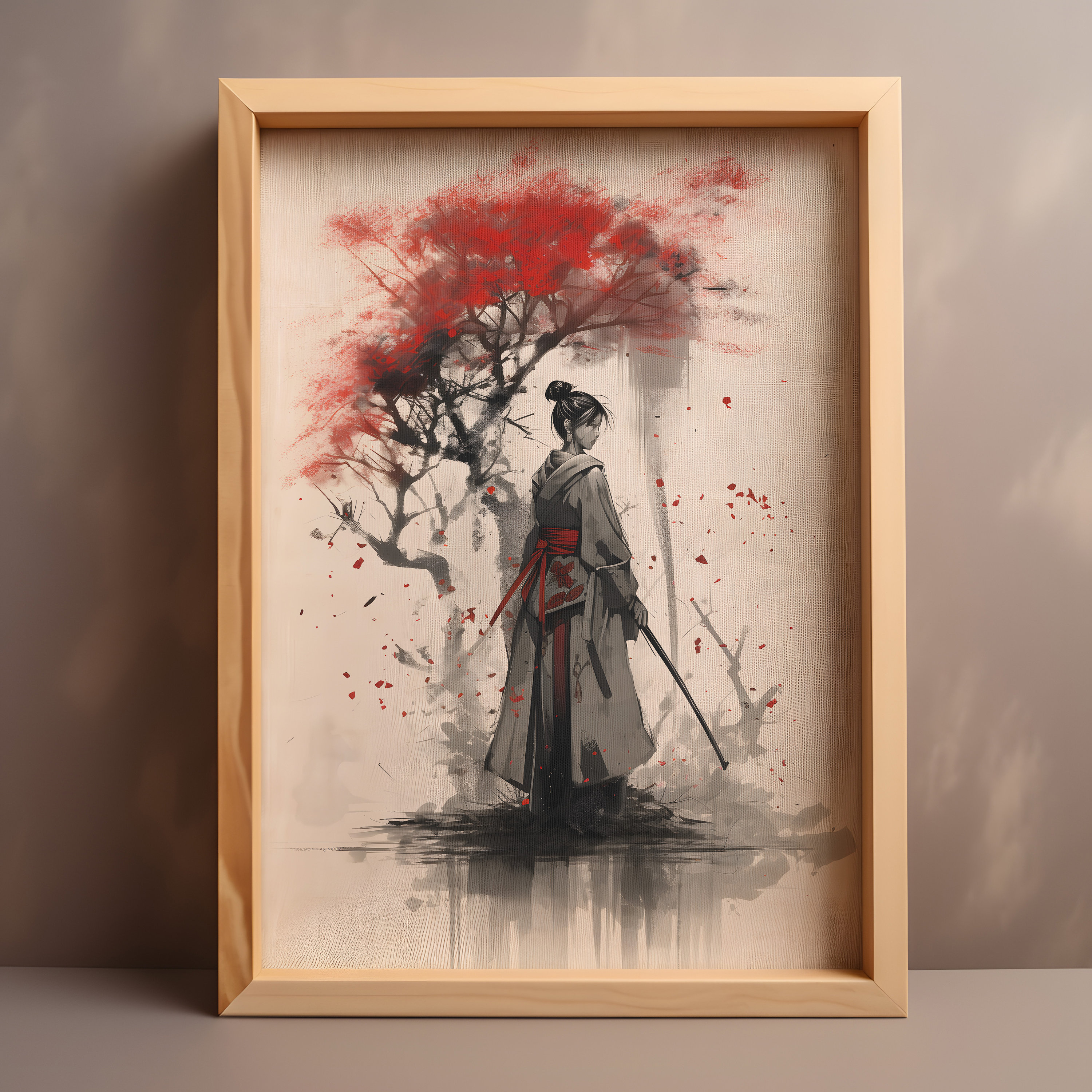 Japanese Female Samurai, Martial Artist Poster, Girl With a Sword ...
