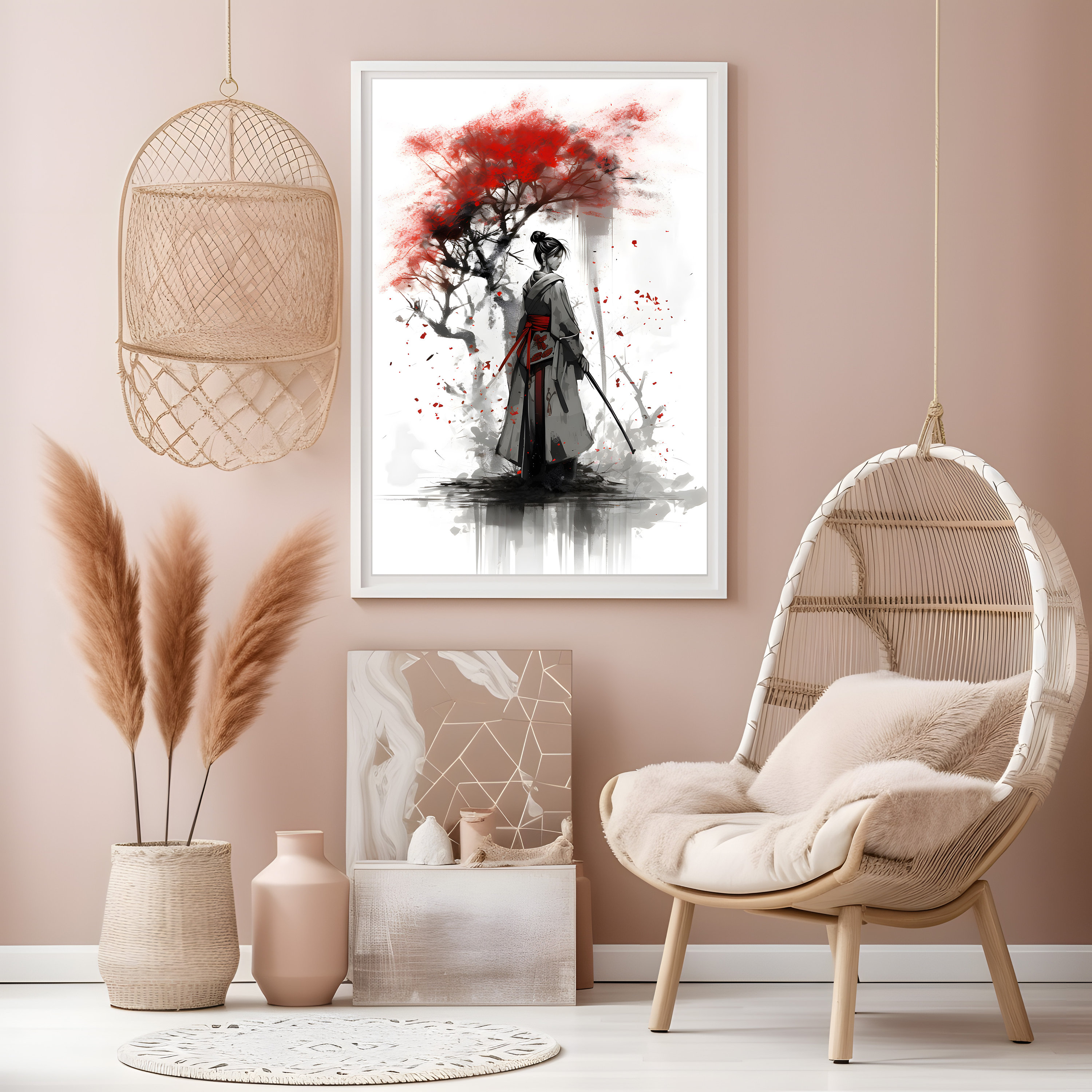 Japanese Female Samurai Martial Artist Poster Girl With a - Etsy