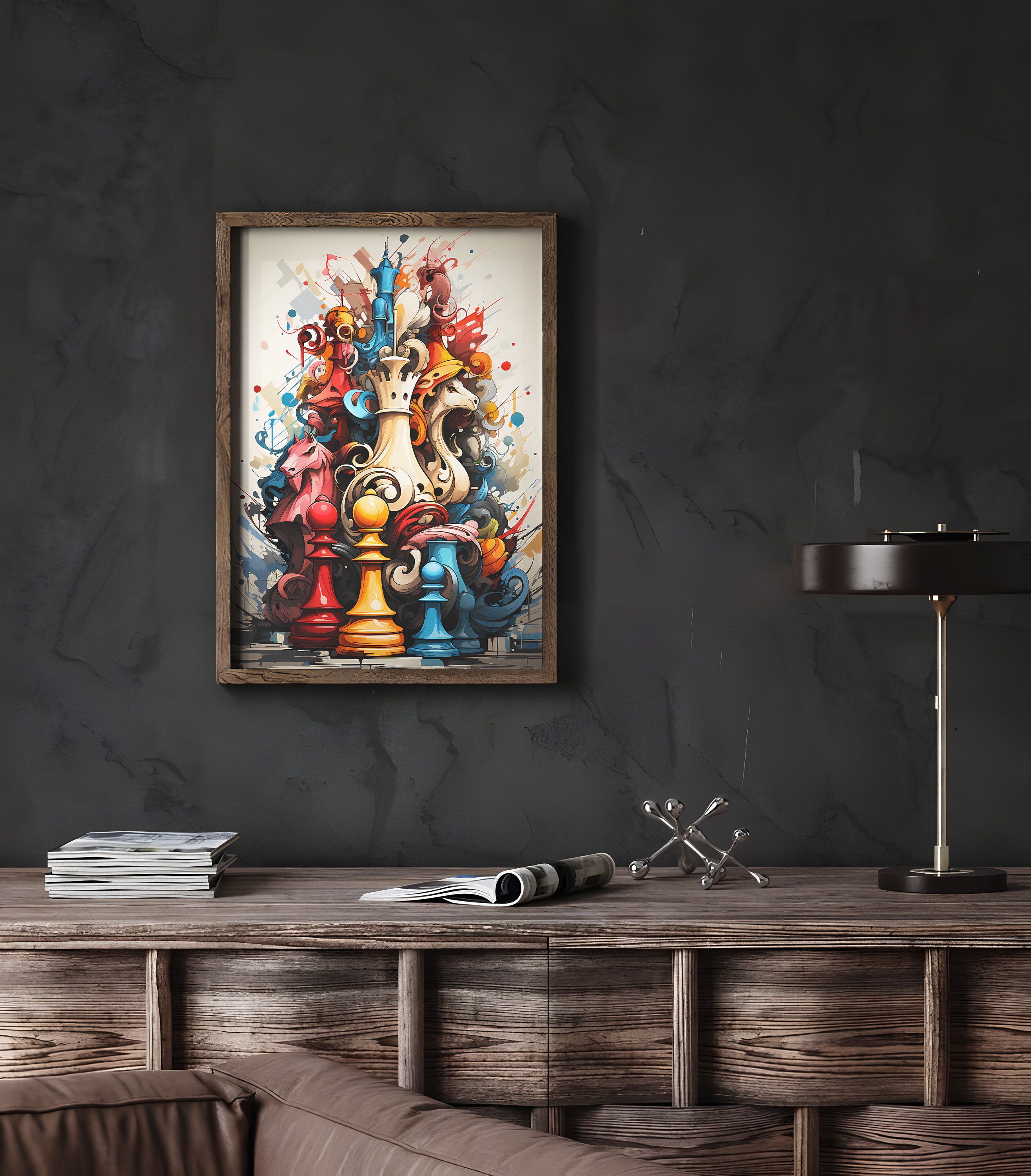 Cartoon Style Chess, Chess Piece, Digital Download, Watercolour Digital ...