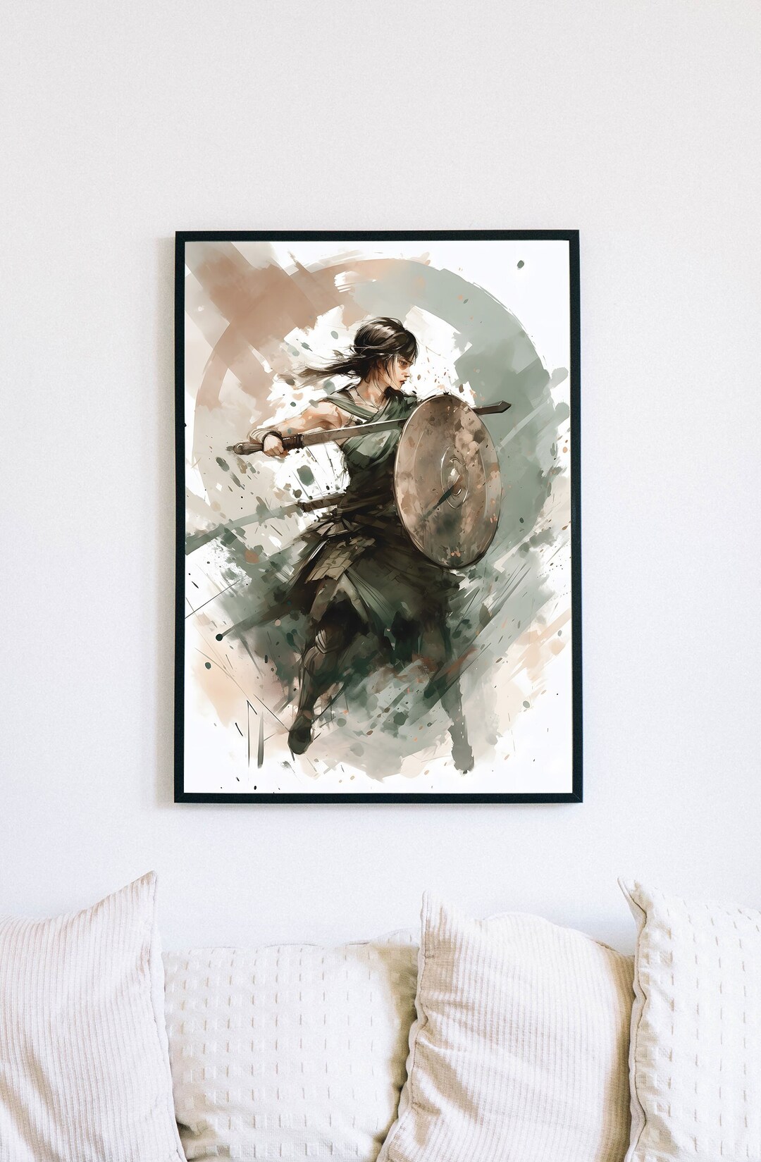Amazon Female Warrior, Woman Martial Artist Poster, Digital Art Instant ...