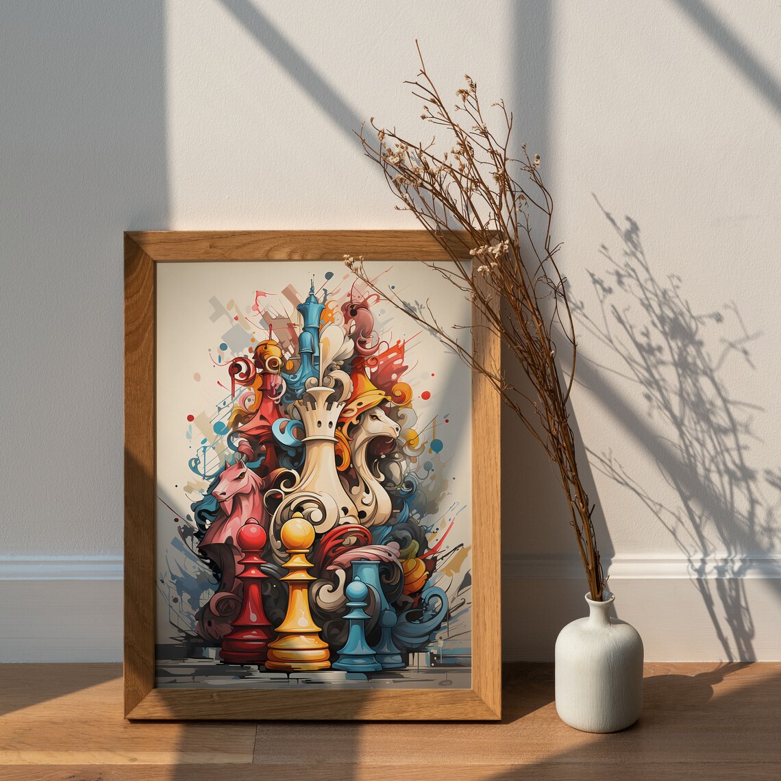 Cartoon Style Chess, Chess Piece, Digital Download, Watercolour Digital ...