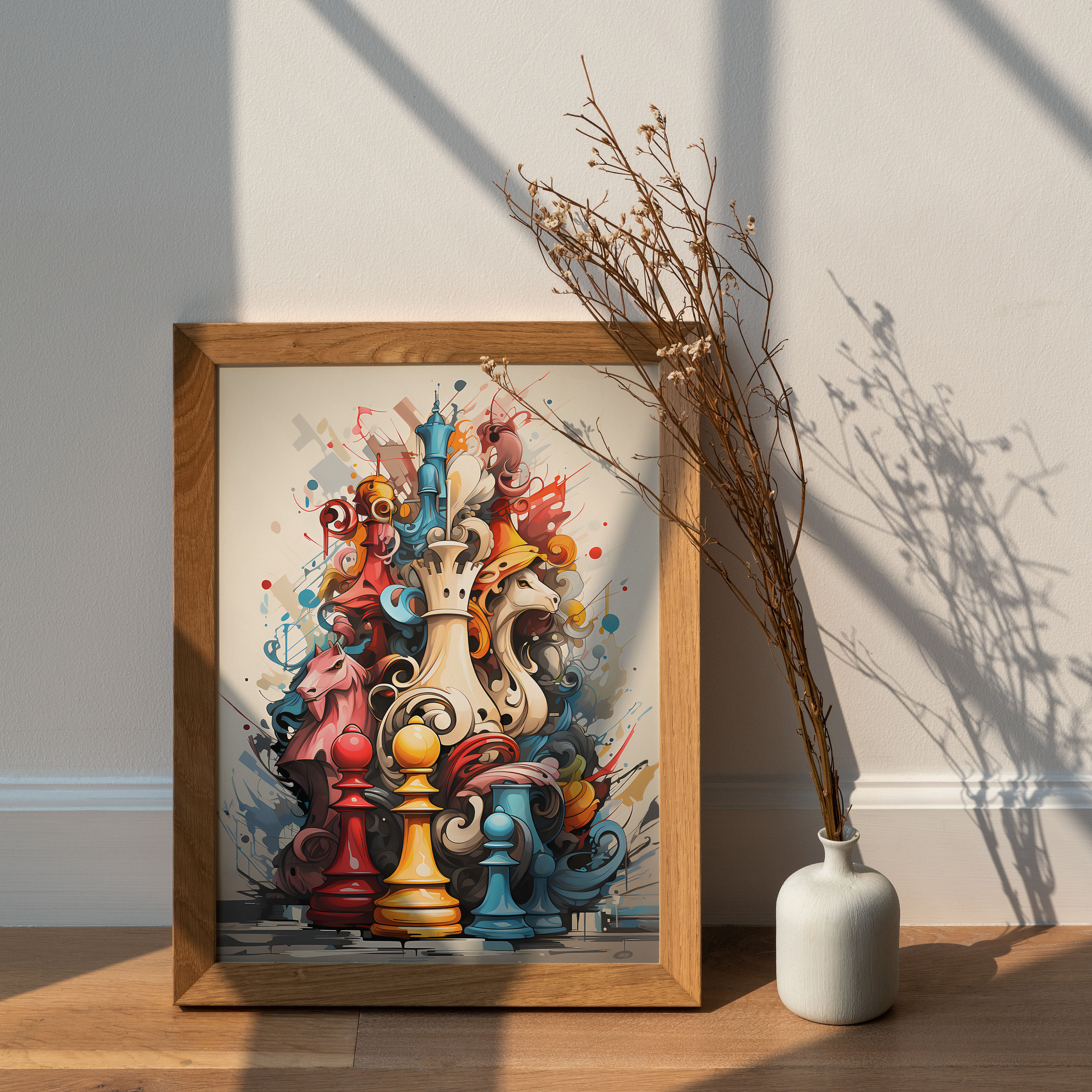 Cartoon Style Chess, Chess Piece, Digital Download, Watercolour Digital ...