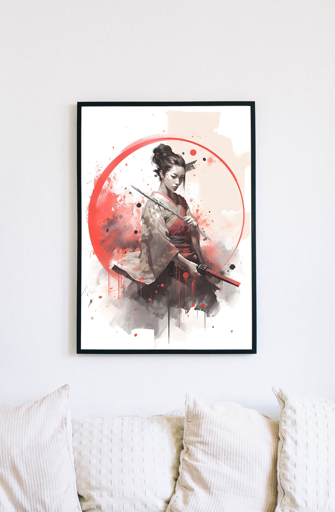 Japanese Female Samurai, Martial Artist Poster, Girl With a Sword ...
