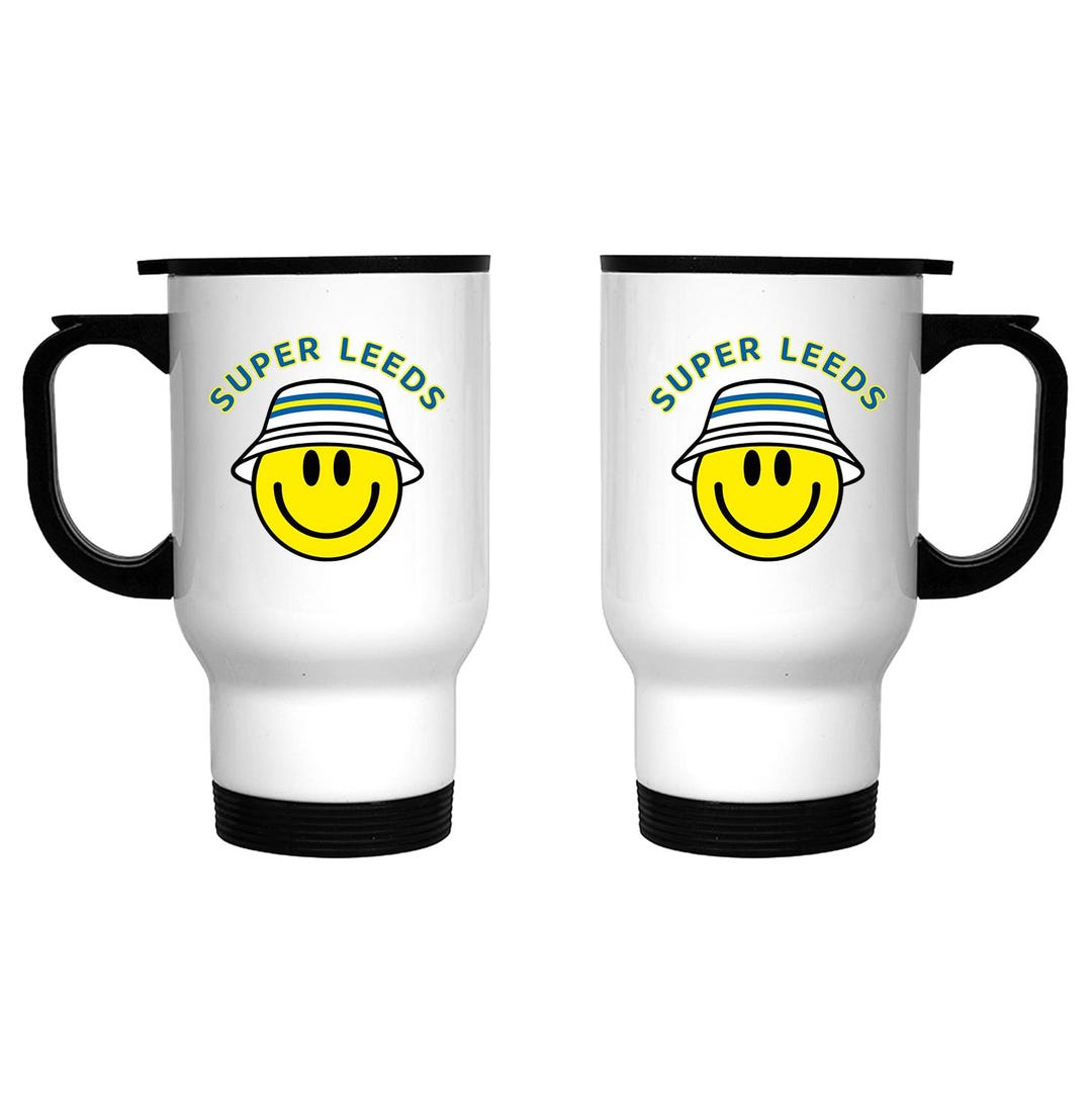 SUPER LEEDS Smile Face Travel Mug - Custom Made Premium Insulated ...