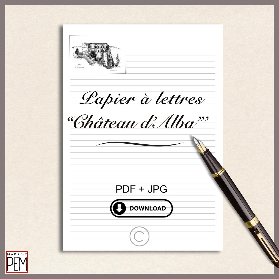 "chateau D'alba" Letter Paper. Ready-to-print Template. 2 A4 Formats ...