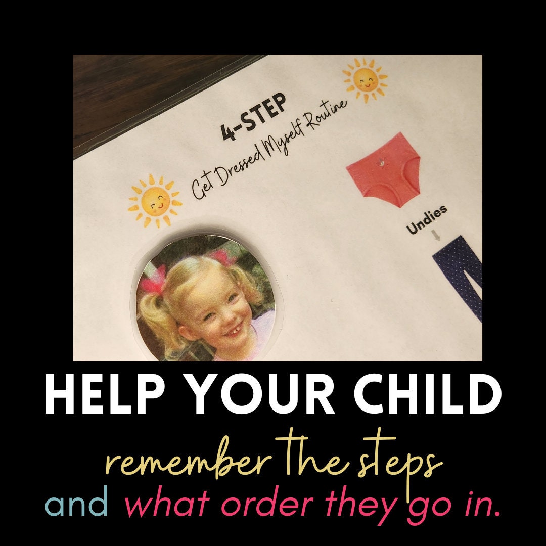 4-step Visual Schedule Get Dressed Myself: Canva Template & Step-by ...